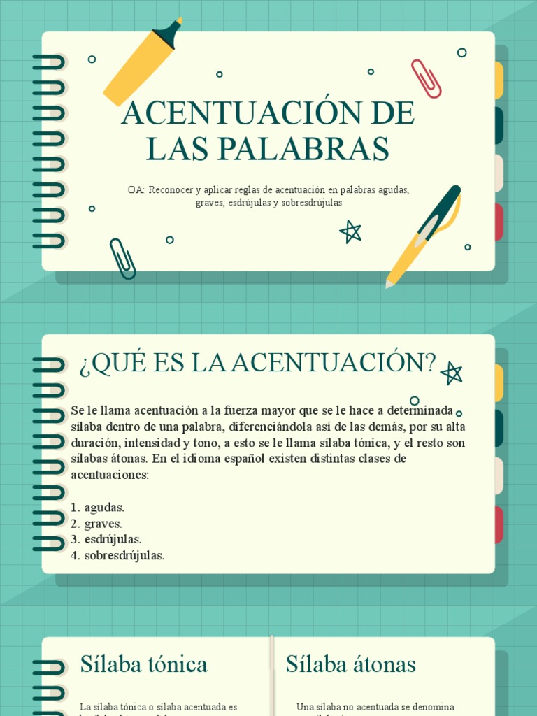 Acentuacion (Aguda-Grave-Esdrújula y Sobresdrújula) | PDF