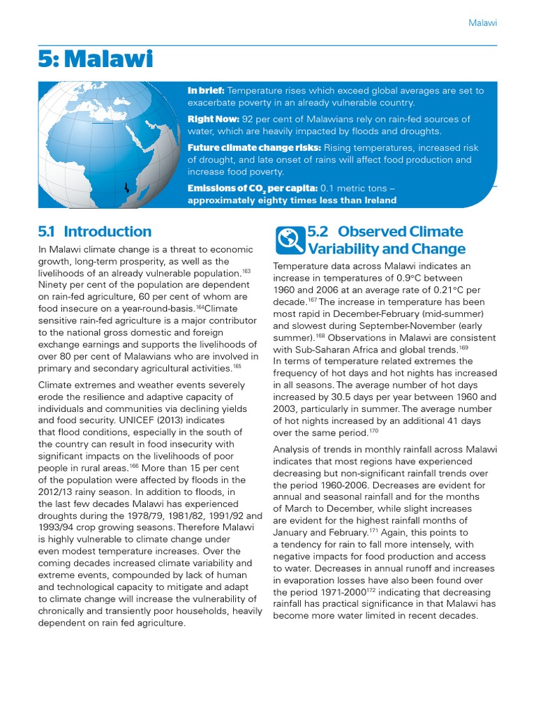 Climate Change Impact on Malawi's Agriculture | PDF | Climate Change ...