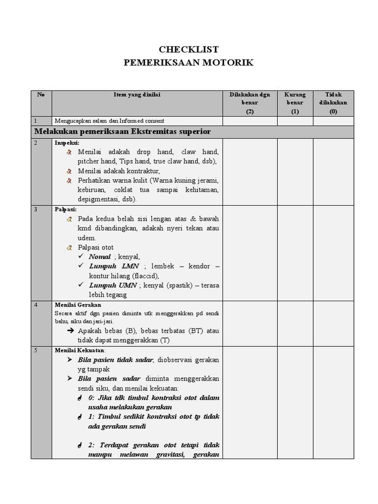 CHECKLIST_PEMERIKSAAN_MOTORIK | PDF