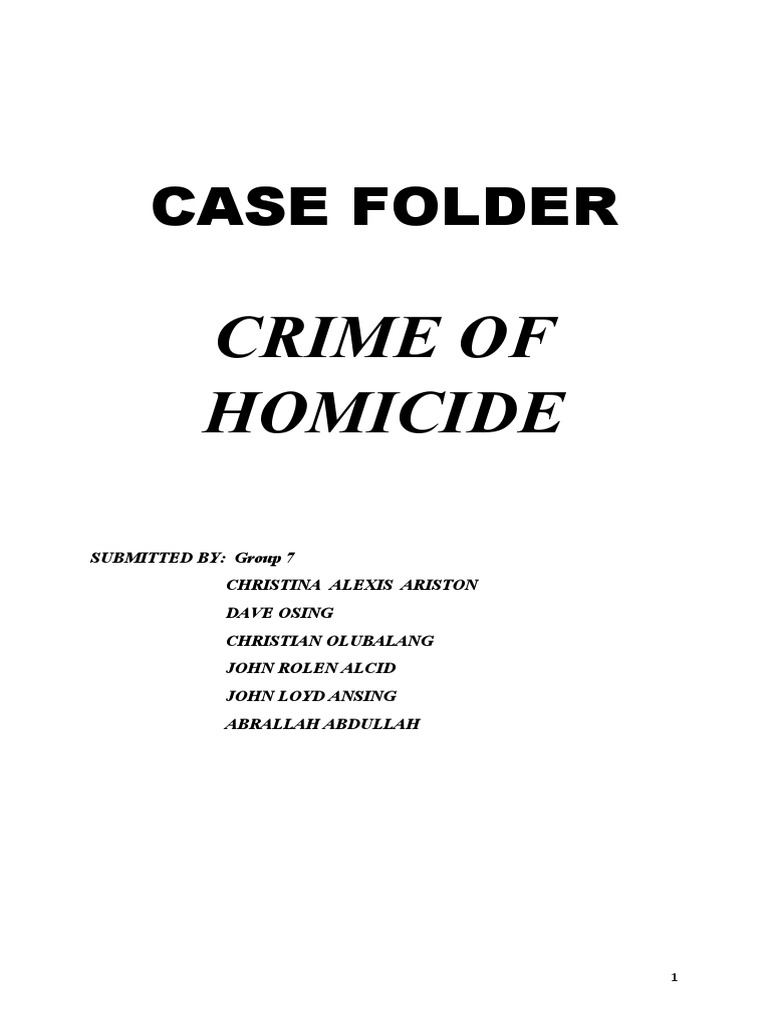 Homicide Case | PDF | Prosecutor | Affidavit