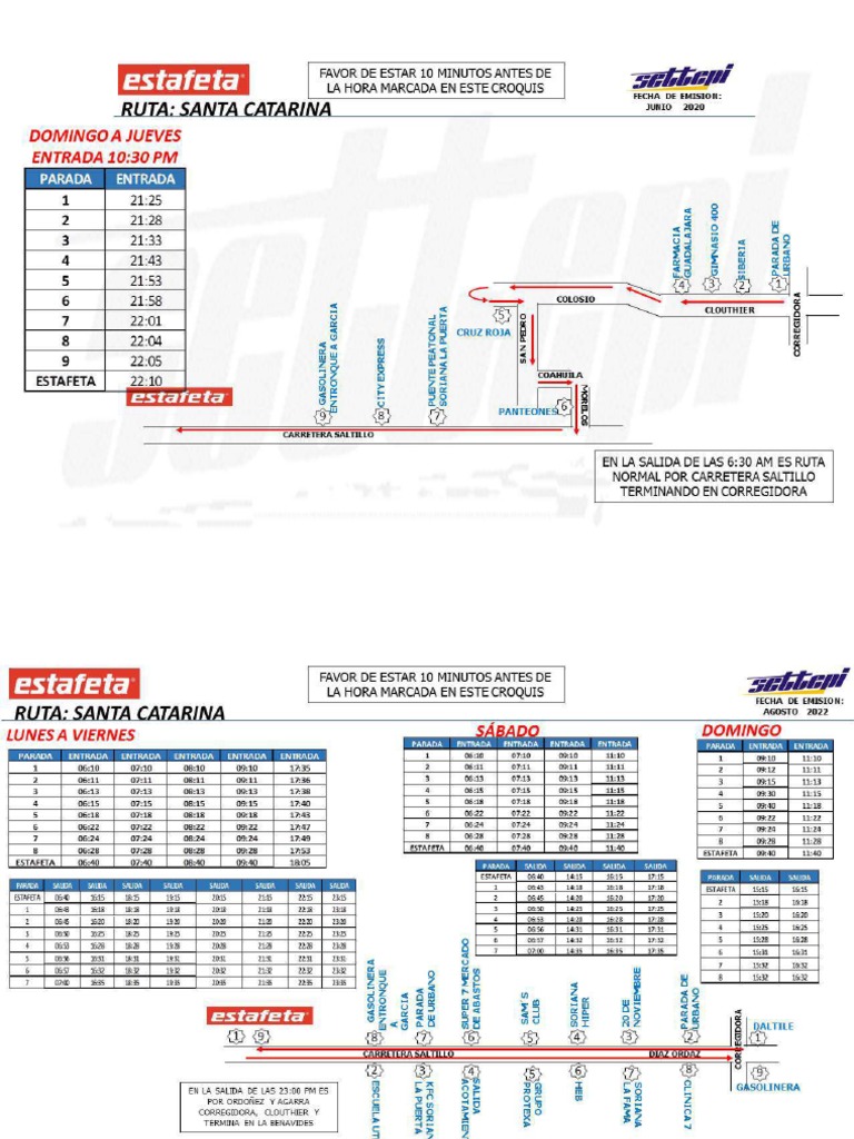 Rutas Transporte Estafeta | PDF