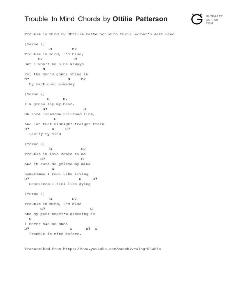 Trouble in Mind Chords-1 | PDF
