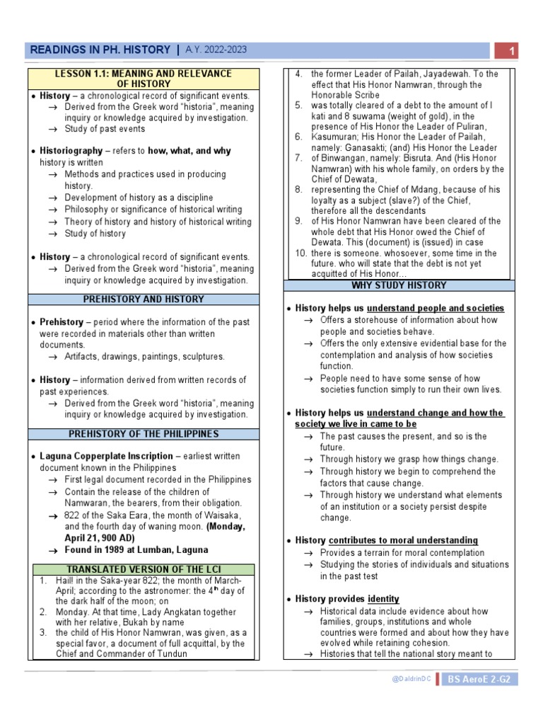RPH - Prelims Notes | PDF | Experience | Primary Sources
