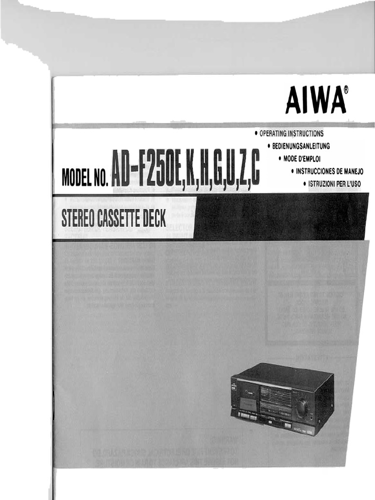 Aiwa AD F250 Owners Manual | PDF