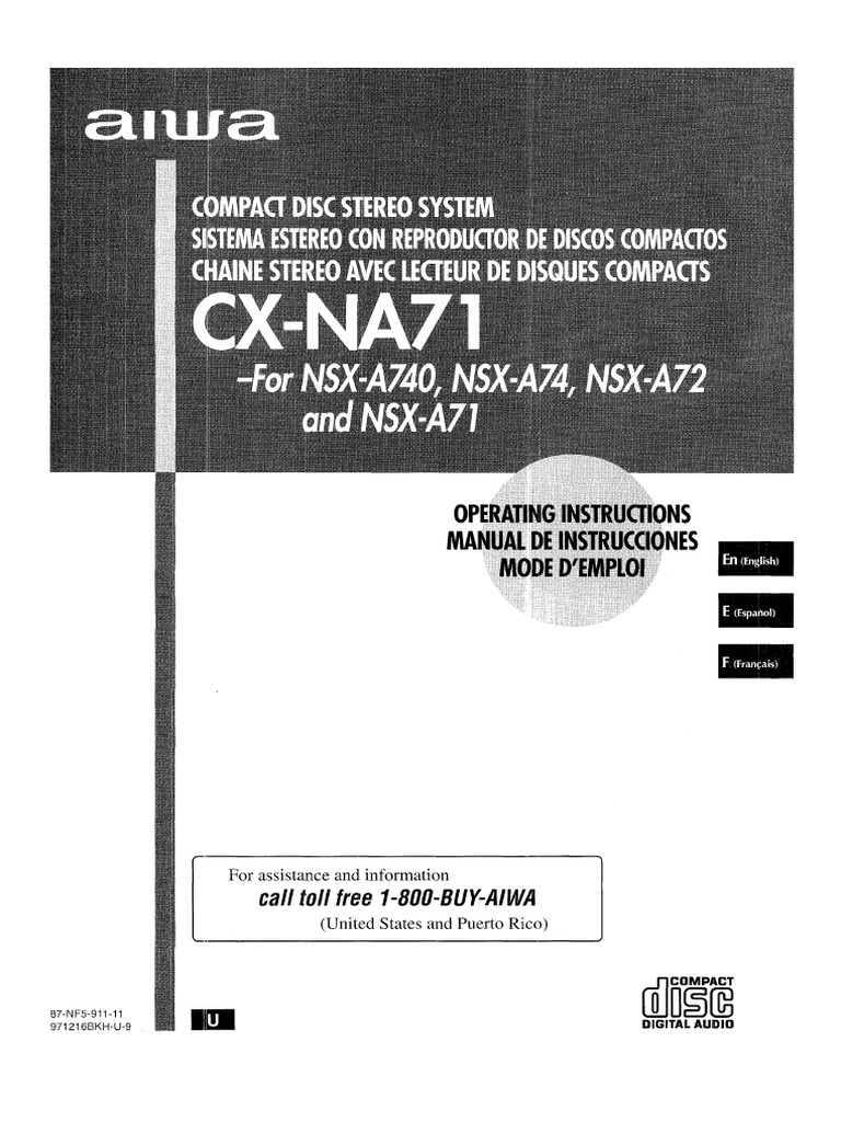 Aiwa CX NA71 Owners Manual | PDF