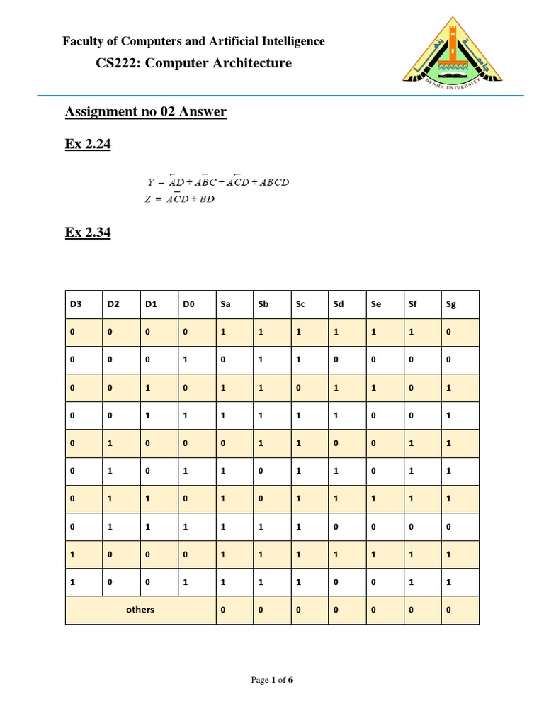 Assignment No 02 Answer - Computer Architecture | PDF