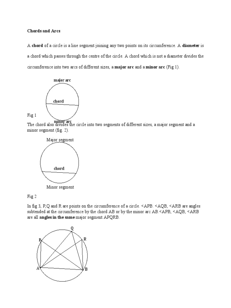LESSON 1 - Chords and Arcs | PDF | Circle | Triangle Geometry