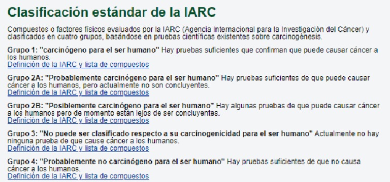 Clasificación IARC | PDF