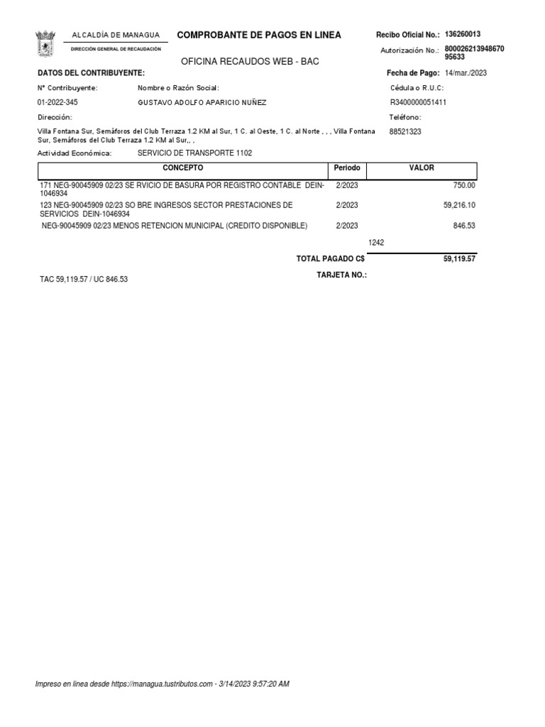 General Payment PAri | PDF | Finanzas y dinero