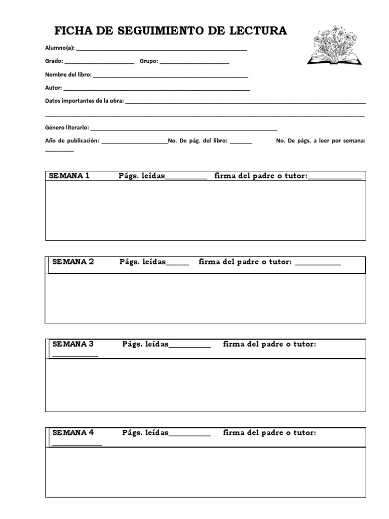 Ficha de Seguimiento de Lectura | PDF