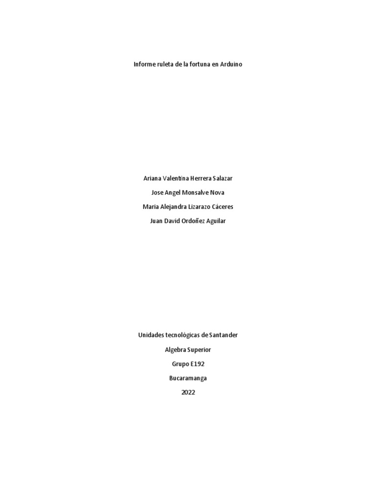 Informe Proyecto Arduino Pdf Arduino Microcontrolador 3055