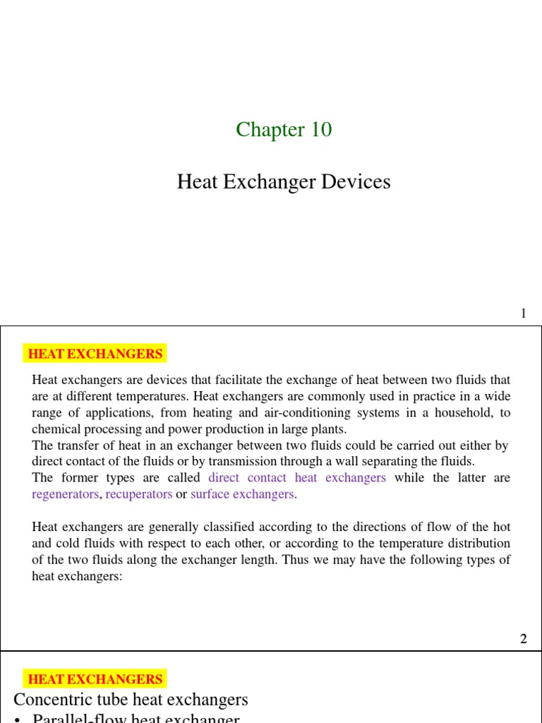 Chapter 10. Heat Exchanger Devices | PDF | Heat Exchanger | Heat Transfer Chapter 10. Heat Exchanger Devices | PDF | Heat Exchanger | Heat Transfer