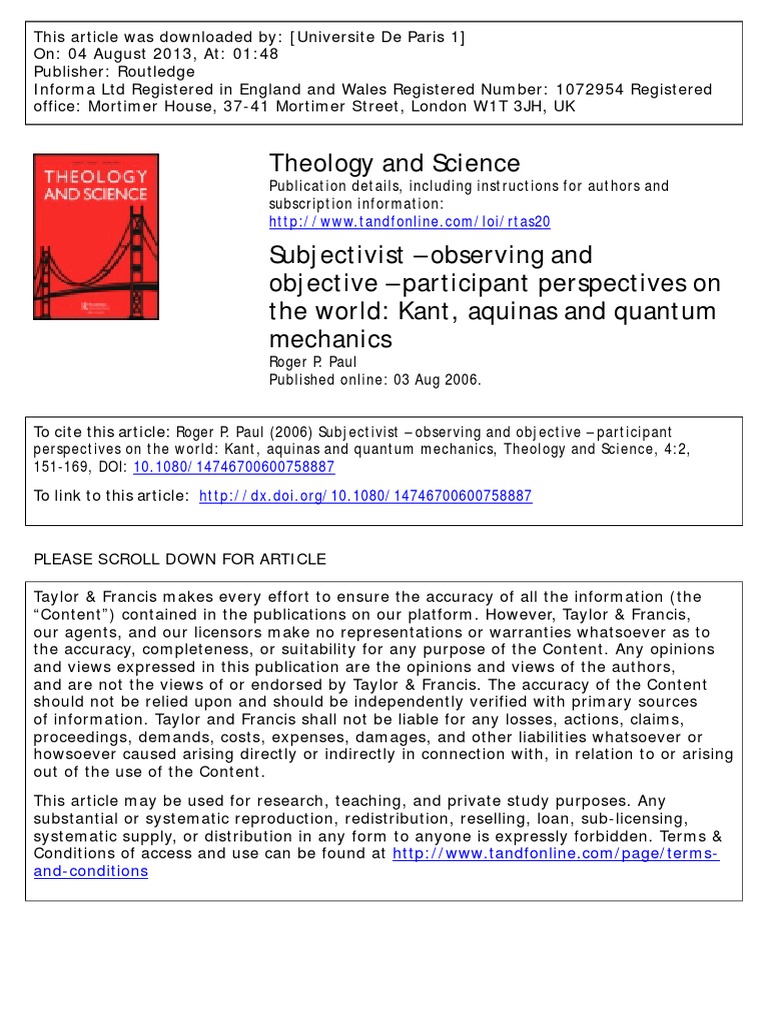 Paul - R P - 2006 - Subjectivist Observing and Objective Participant ... Paul - R P - 2006 - Subjectivist Observing and Objective Participant ...