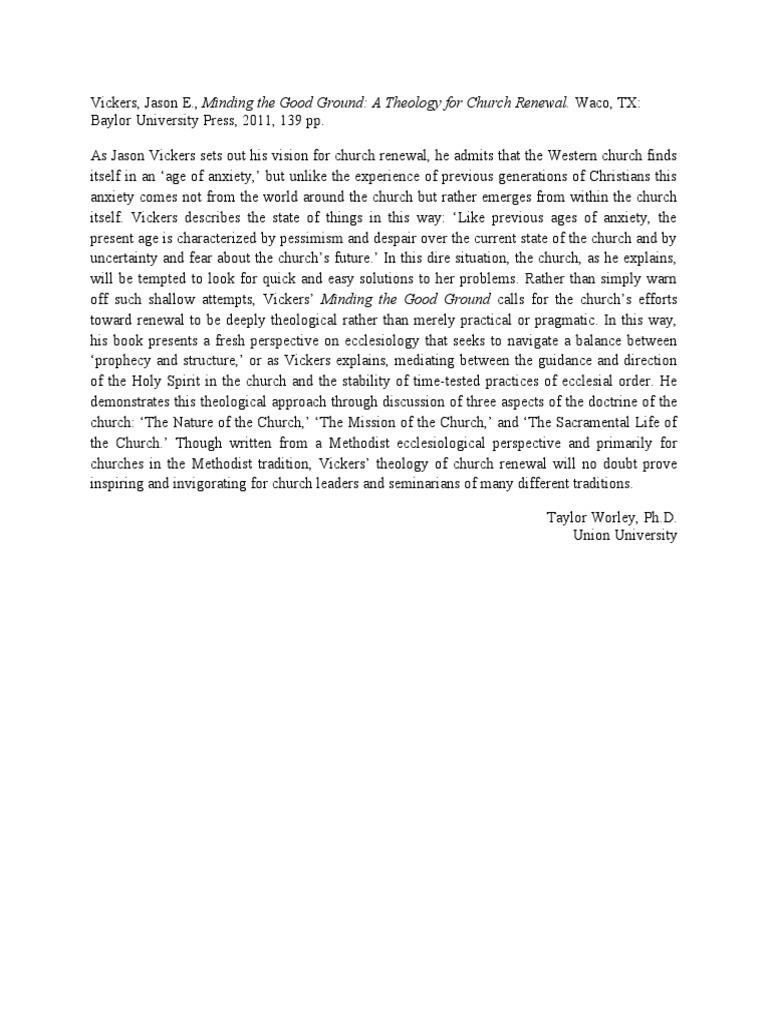Minding The Good Ground | PDF | Religion & Spirituality