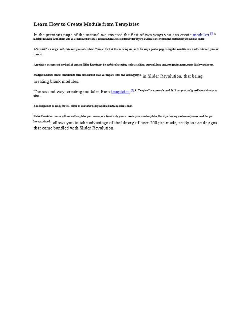 Learn How To Create Module From Templates | PDF