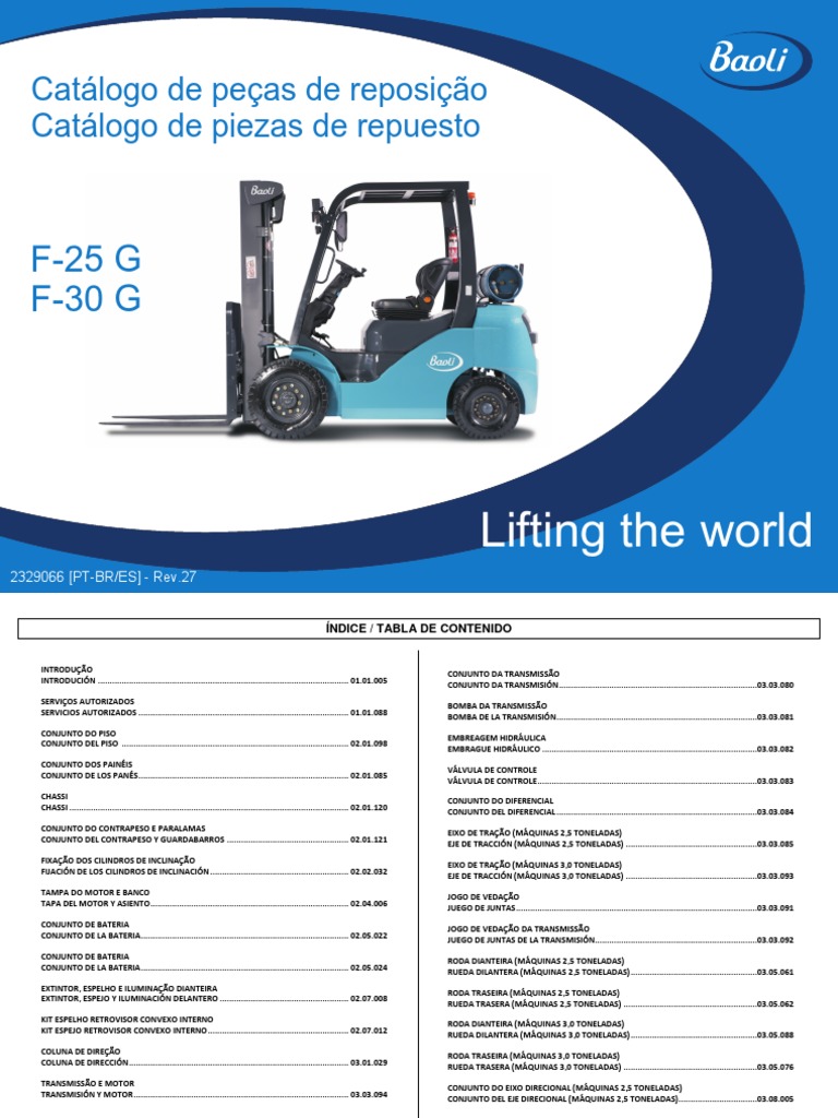 CATALOGO BAOLI F25G e F30G PDF | PDF | Tecnologías automotrices | Máquinas