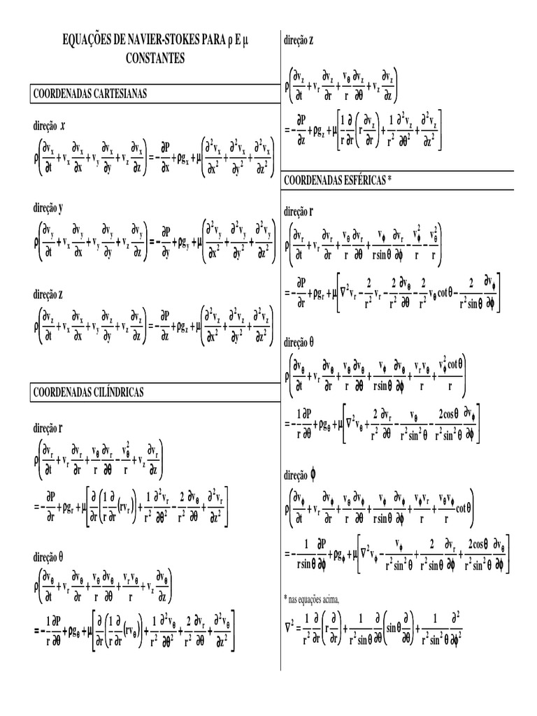 Navier Stokes | PDF | Analise matemática | Cálculo multivariável