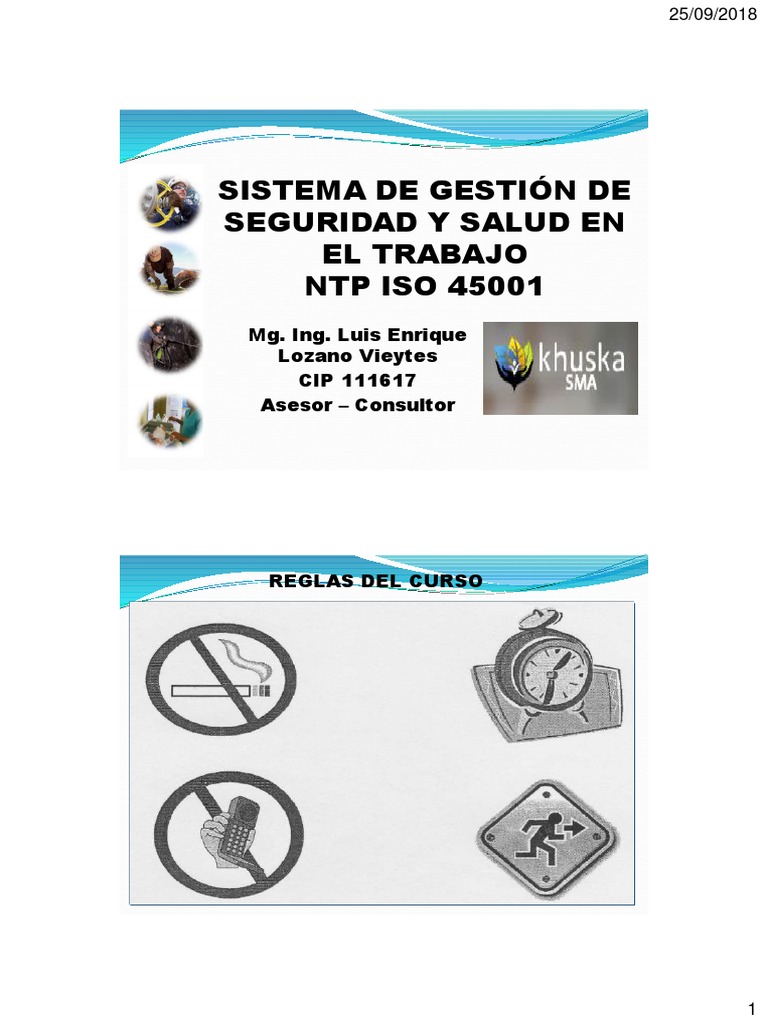 SGSST - NTP Iso 45001 | Descargar gratis PDF | Planificación | Seguridad y salud ocupacional