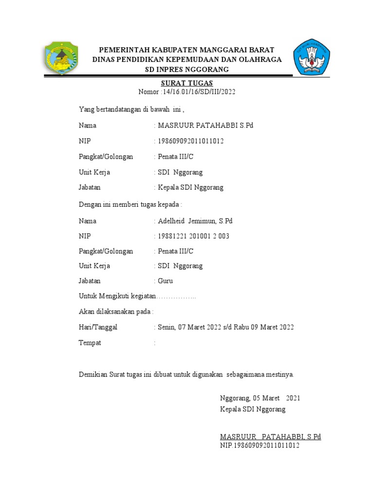 Surat Tugas File | PDF