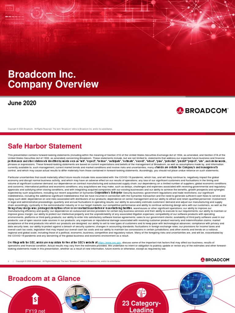 Broadcom Company Overview IR 202006 FINAL PDF | PDF | Intangible Asset ...