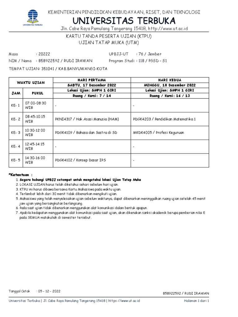 Ktpu Utm - 858922592 PDF | PDF