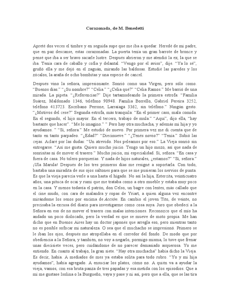 Corazonada, de M Benedetti | PDF