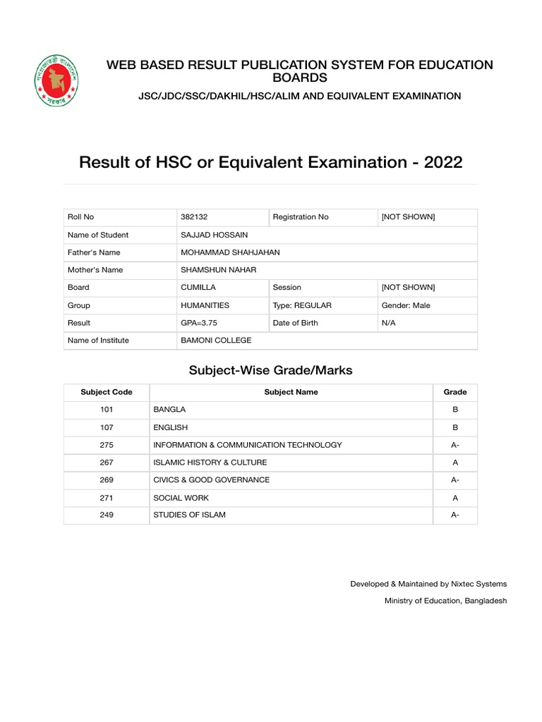 Web Based Result Publication System For Education PDF | PDF