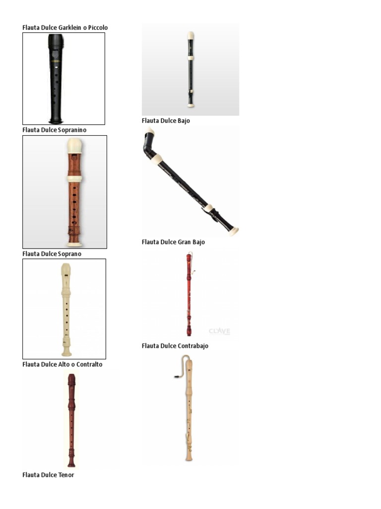 Tipos de Flautas Dulces | PDF