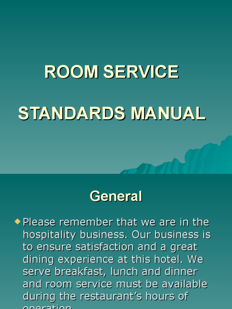 Room Service | PDF | Waiting Staff | Tableware