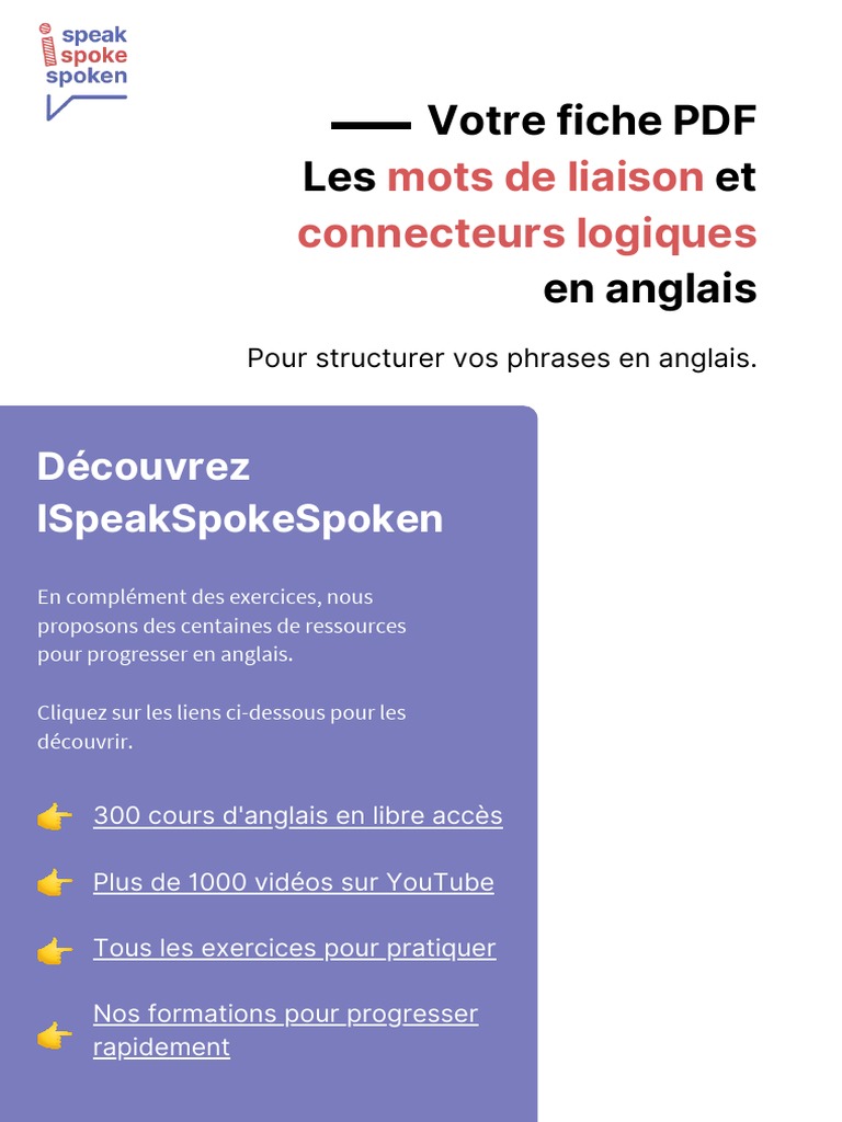 Les Mots de Liaison Et Connecteurs Logique | PDF