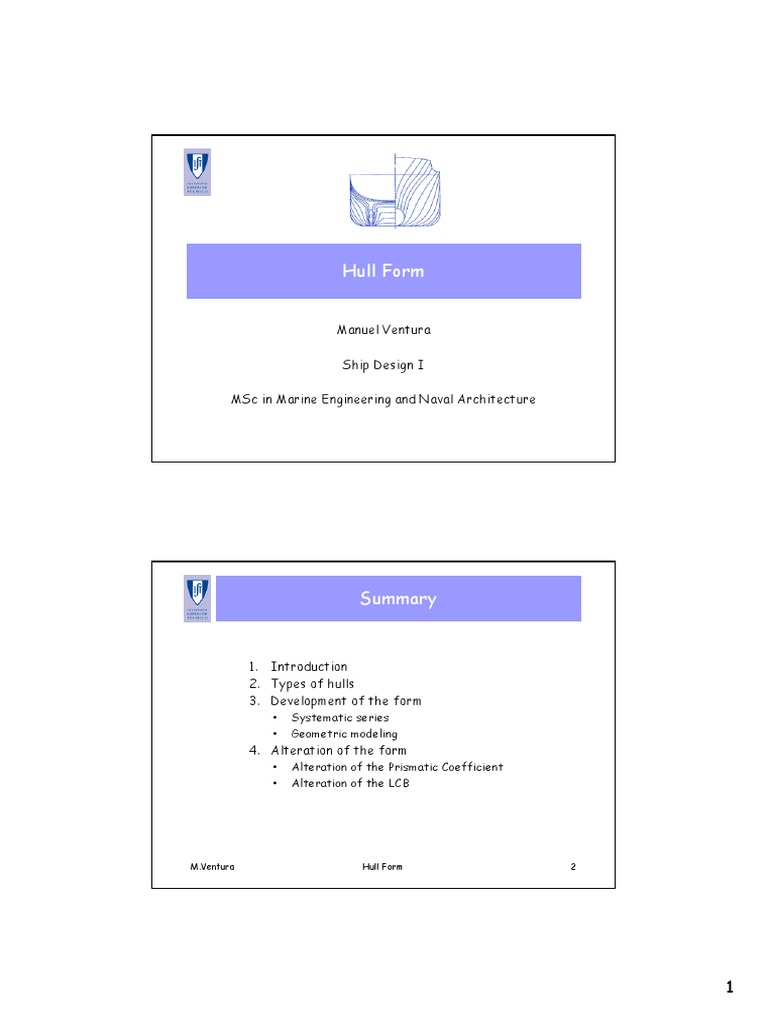 Hull Form Design and Ship Dimensions | PDF | Hull (Watercraft) | Watercraft