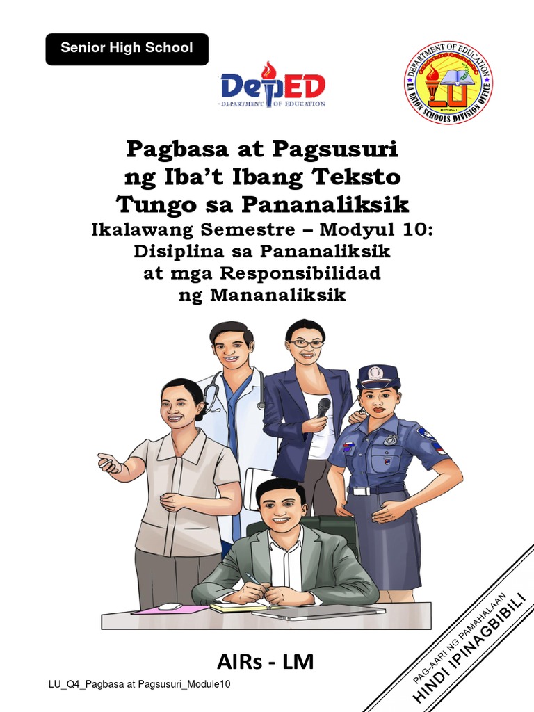 Pagbasa11 Q4 Modyul-10 Edisyon2 | PDF Pagbasa11 Q4 Modyul-10 Edisyon2 | PDF