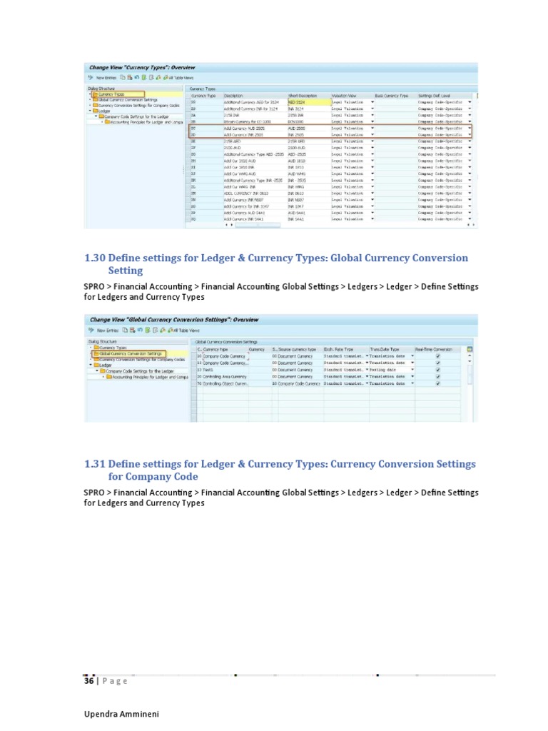 1.30 Define Settings For Ledger & Currency Types: Global Currency ...