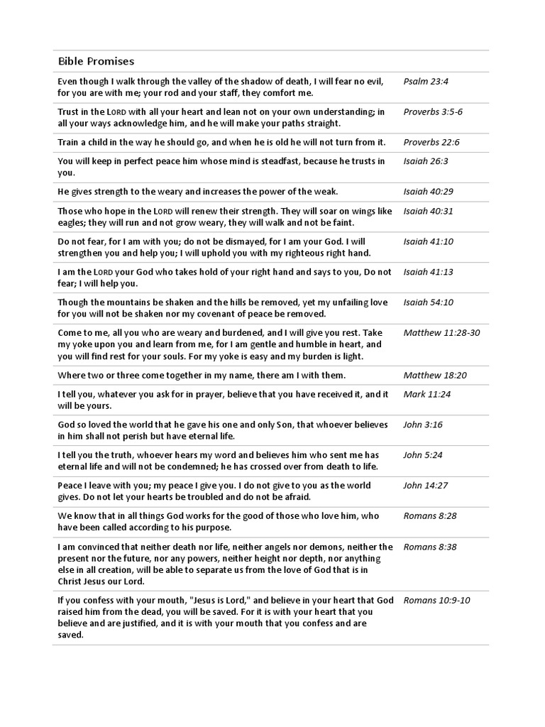 Bible Promises Pdf Pdf Eternal Life Christianity Jesus