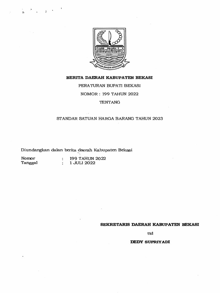 Perbup 199 2022 | PDF