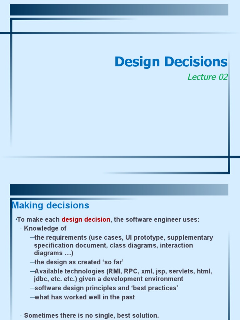 Lec 02 - Design Decisions.ppt | PDF