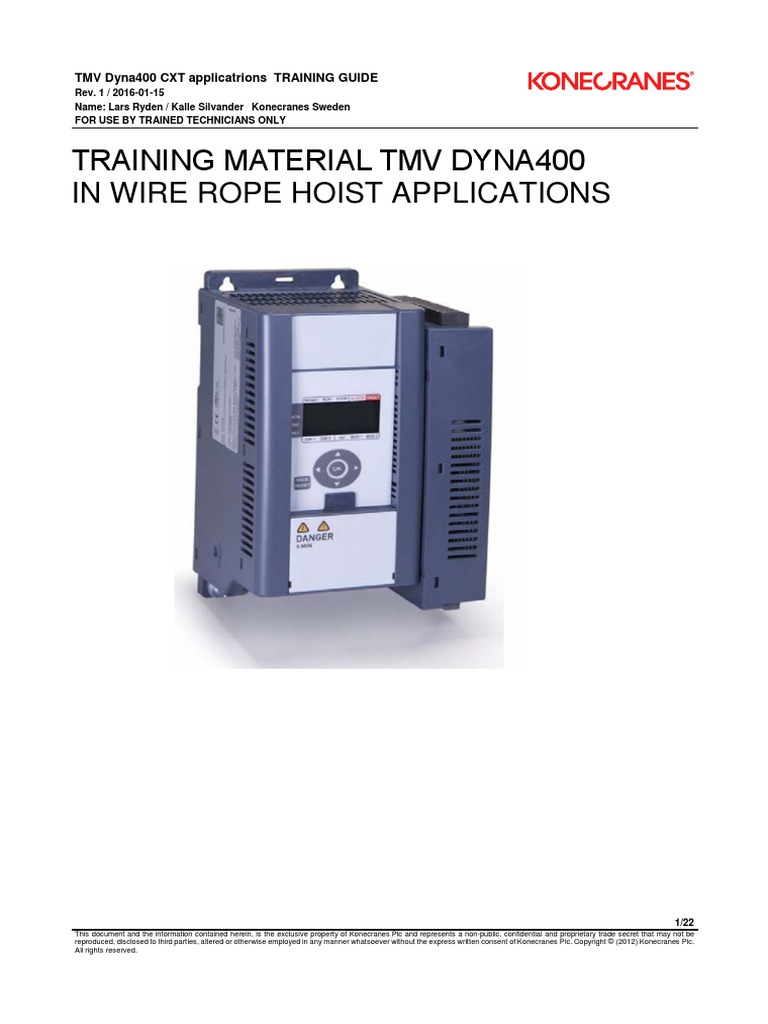 TMV Dyna400 - CXT Applications Training Binder | PDF | Trade Secret ...