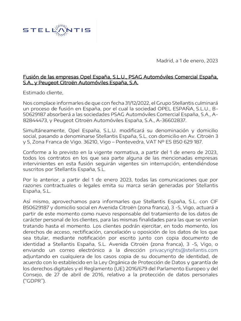Notificacion Clientes | PDF | Privacidad de la información | Justicia