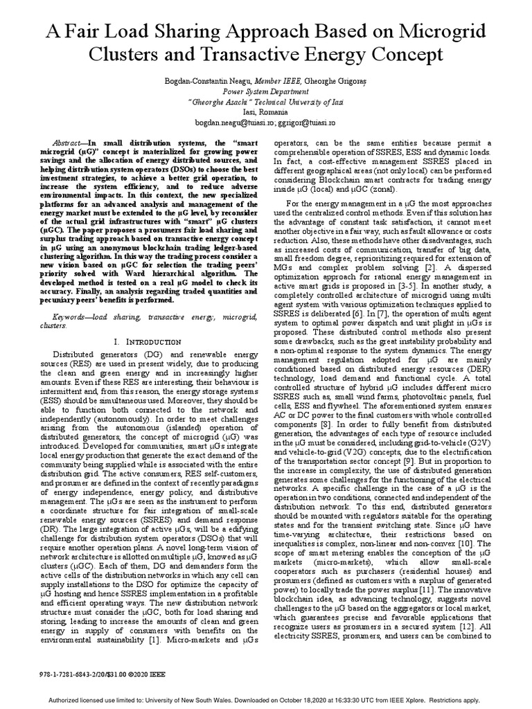 A Fair Load Sharing Approach Based On Microgrid Clusters and ...