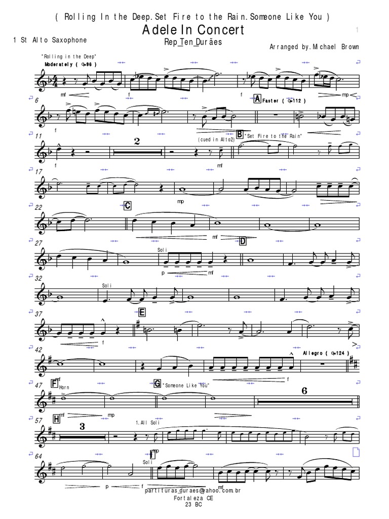 Adele Medley Sax Alto 1 | PDF | Musical Instruments | Music Industry