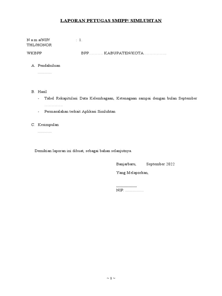 Laporan Simluhtan September 2022 | PDF | Pengelolaan Keuangan & Uang ...