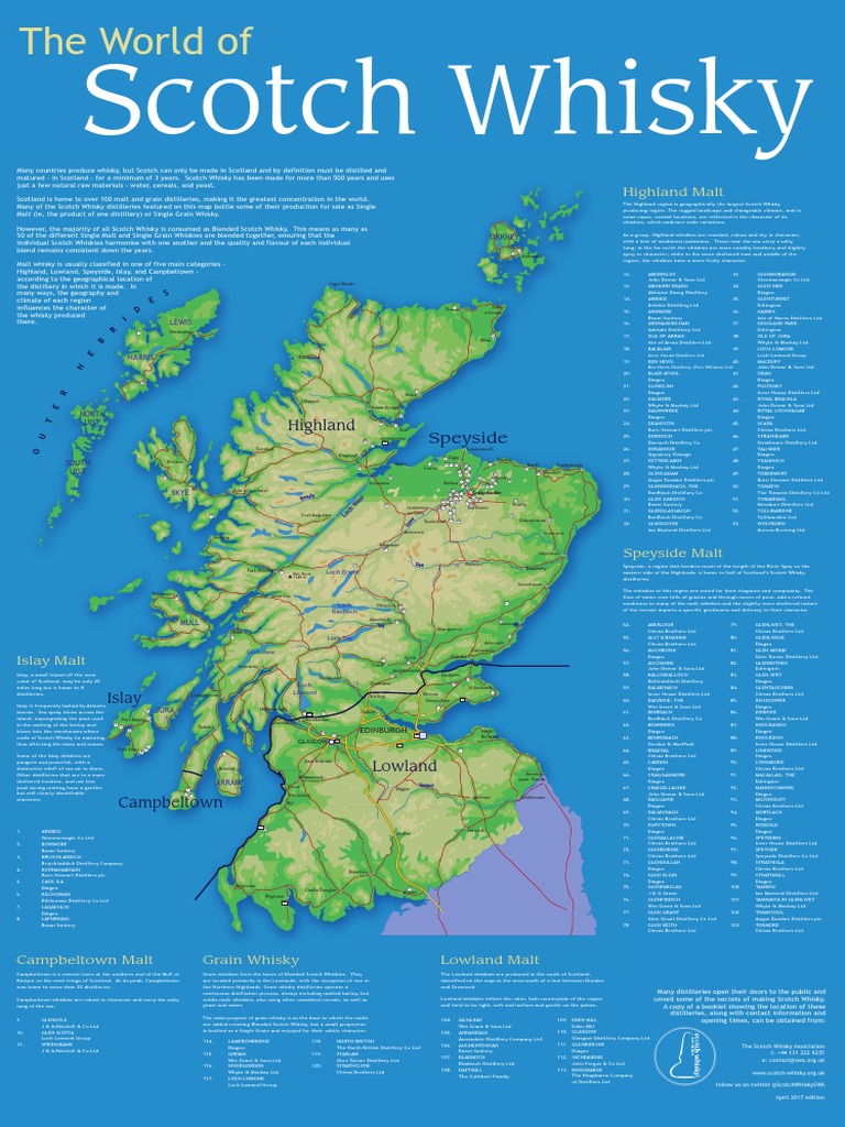 1 Mapa Scotch - Whisky - A1 - Map | PDF | Scotch Whisky | Whisky