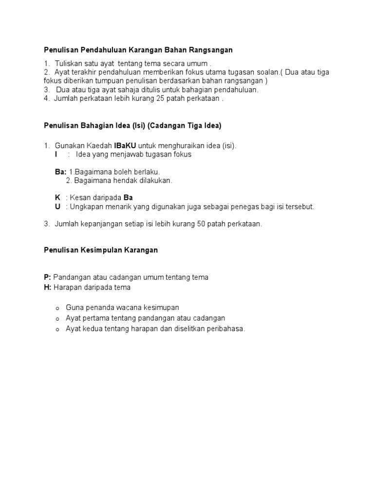 Penulisan Pendahuluan Karangan Bahan Rangsangan | PDF | Karier ...