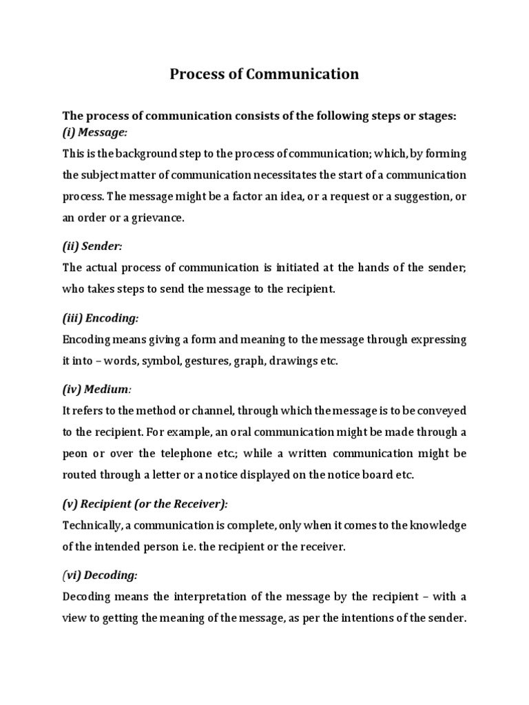 2293 - Process of Communication | PDF | Communication | Psychological ...