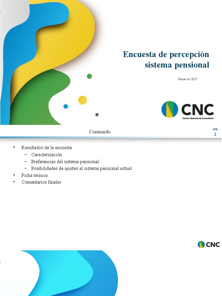 CNC - ANDI - Población General - V Presentacion Final | PDF | Pensión | Muestreo (Estadísticas)