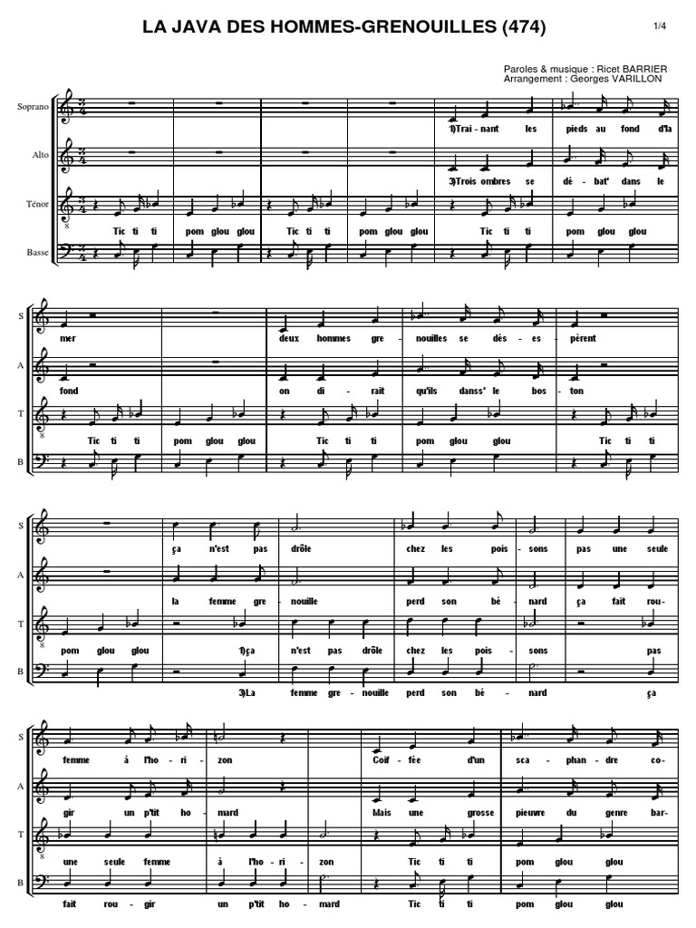 La Java des Hommes-Grenouilles | PDF | Chant