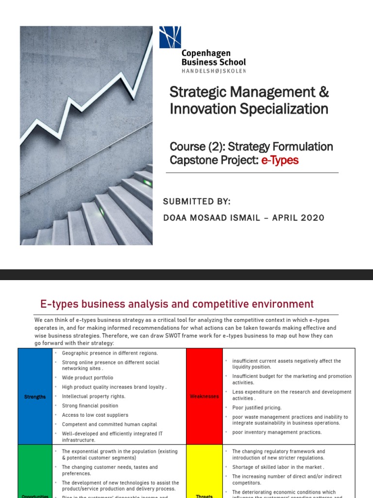 E-Types Capstone Project Strategy Formulation | PDF | Strategic Management | Competitive Advantage