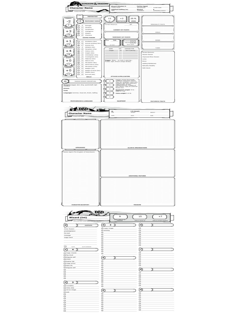 Ted Sheet Dungeons & Dragons - D&D 5 | PDF | Dungeons & Dragons ...