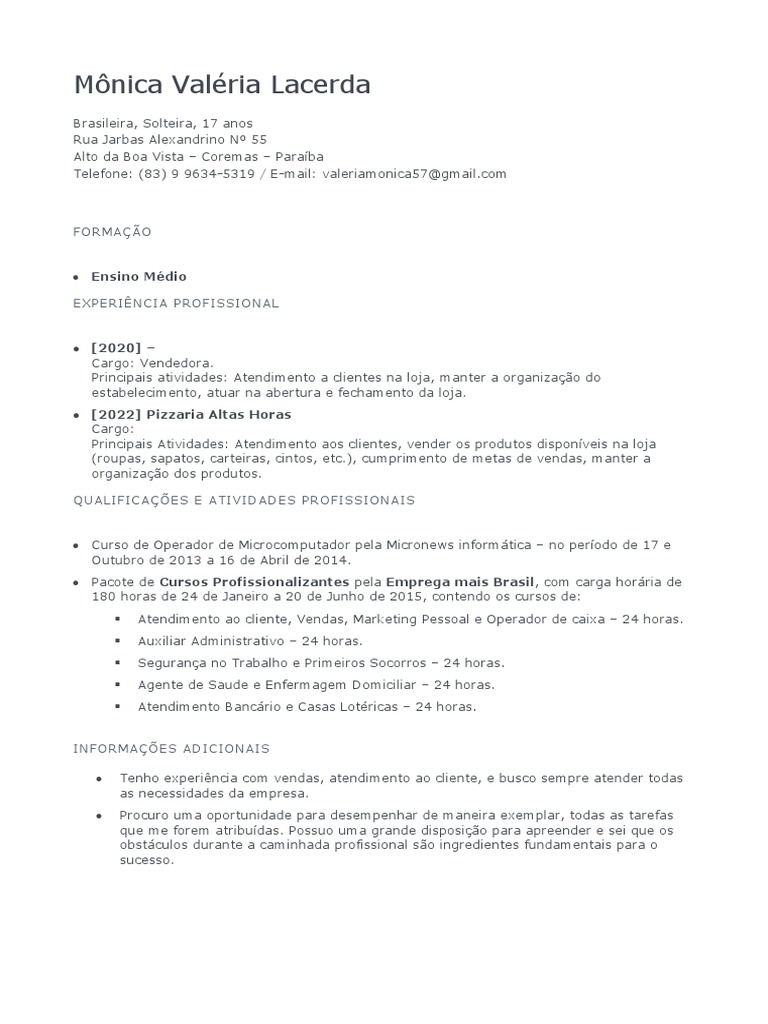 Curriculo de Dayane | PDF