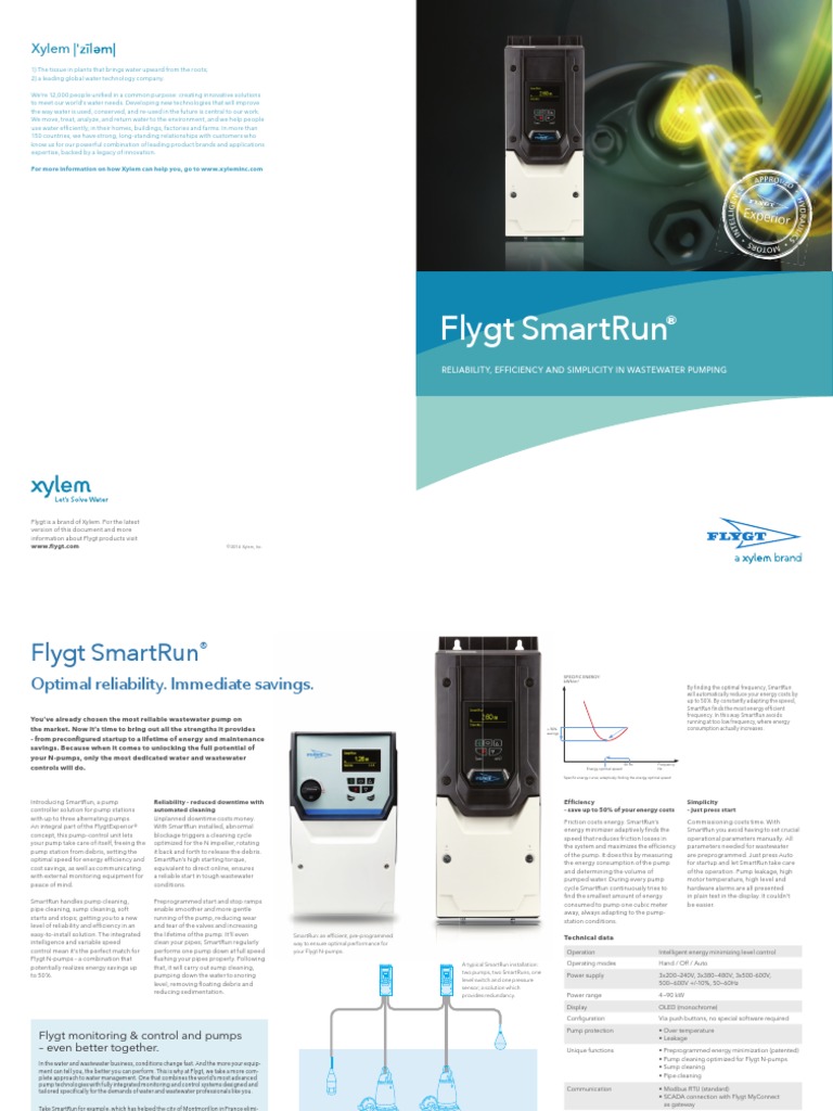 Flygt Smartrun Leaflet | PDF | Pump | Water